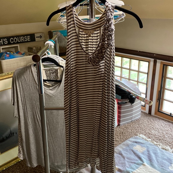 CAbi | Tops | Cabi Grey Stripped Tunic | Poshmark